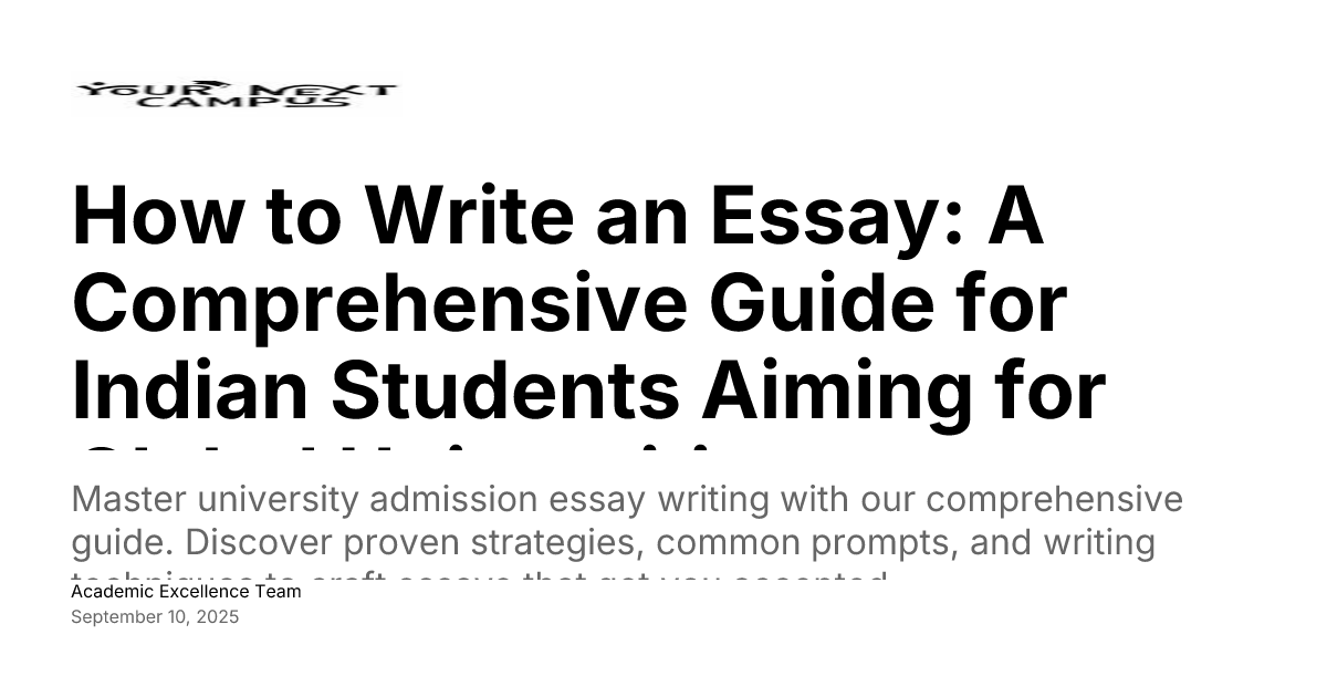 How to Write an Essay for University Admission | Your Next Campus